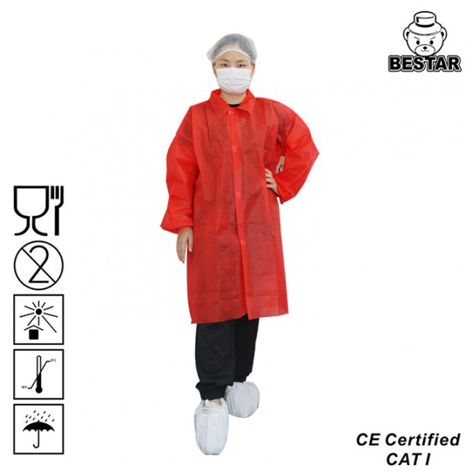 Polypropylene Lab Disposable Visitor Coats For Food Industry
