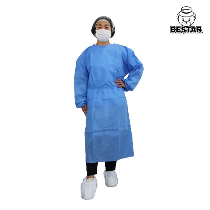 Level 3 Sms Hospital Long Sleeve Disposable Gowns Blue Isolation Gowns