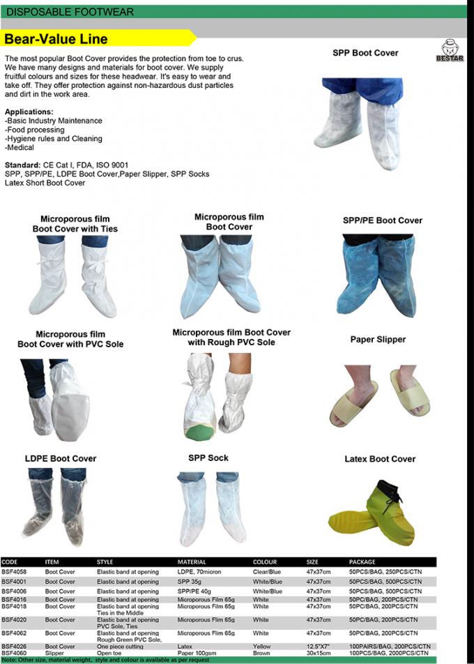 Microporous Film Waterproof Disposable Booties Slip On Boot Cover For ...