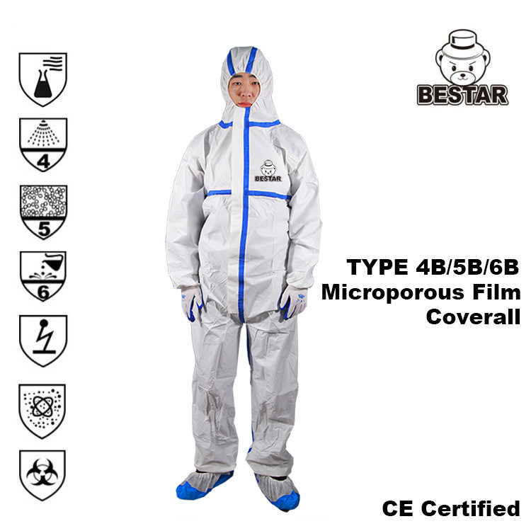 Fire Retardant ISO13485 Disposable Paint Protective Coveralls Single ...
