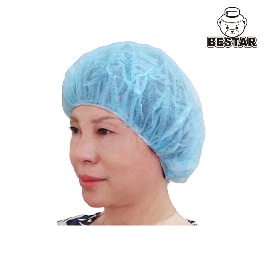 Disposable SPP Surgical Bouffant Caps Blue Mop Caps For Hospital And ...